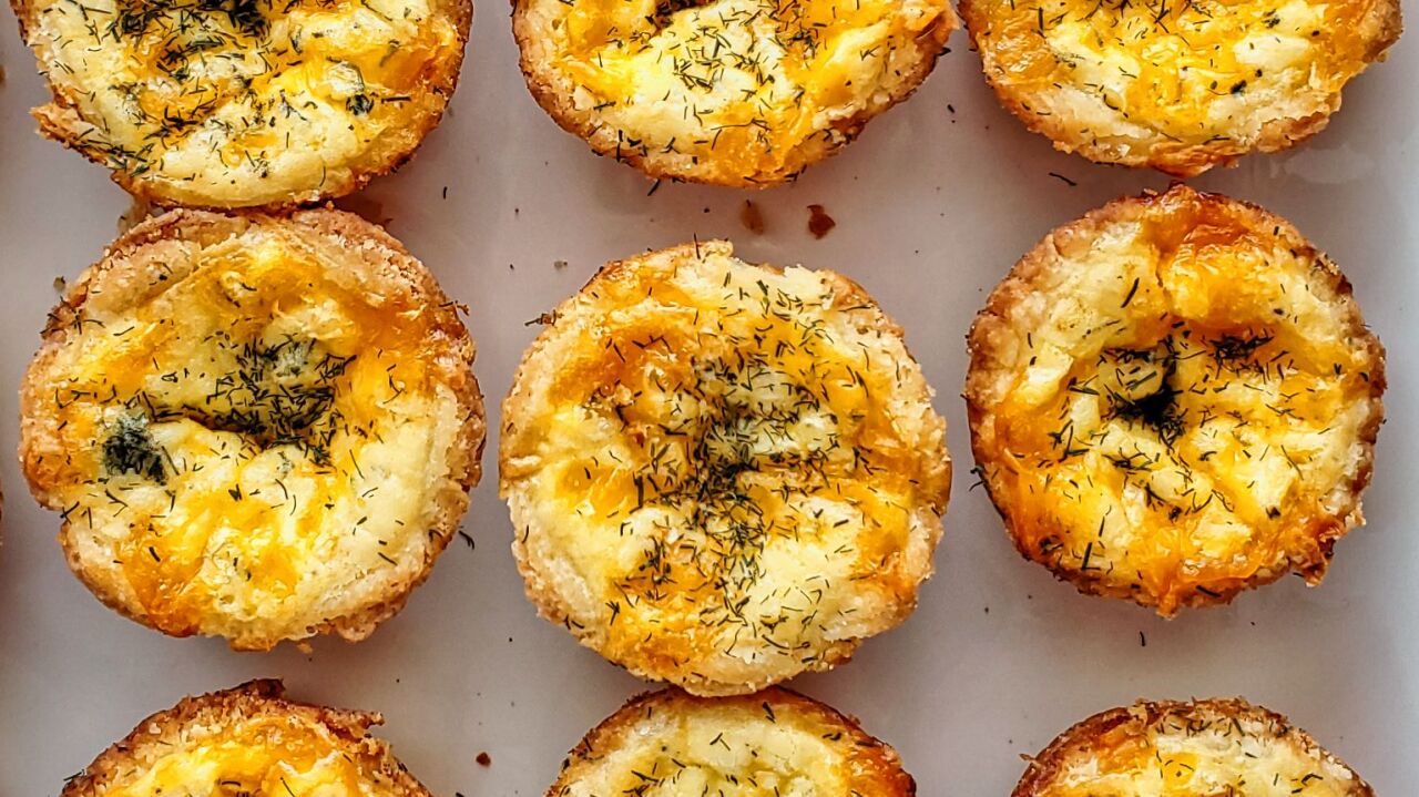 Gluten Free Cheddar Dill Tartlets (Mini Quiche) - Let Them Eat Gluten ...